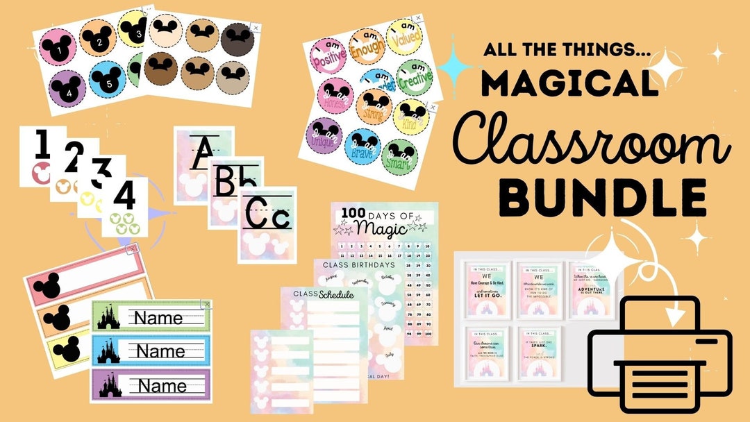 Magical Mickey Castle Classroom Decor - Extra Large BUNDLE - Pastel ...