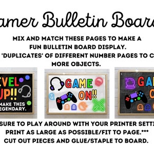 Gamer Video Classroom Decor - Bulletin Letters - PDF JPEG and PNG Files ...