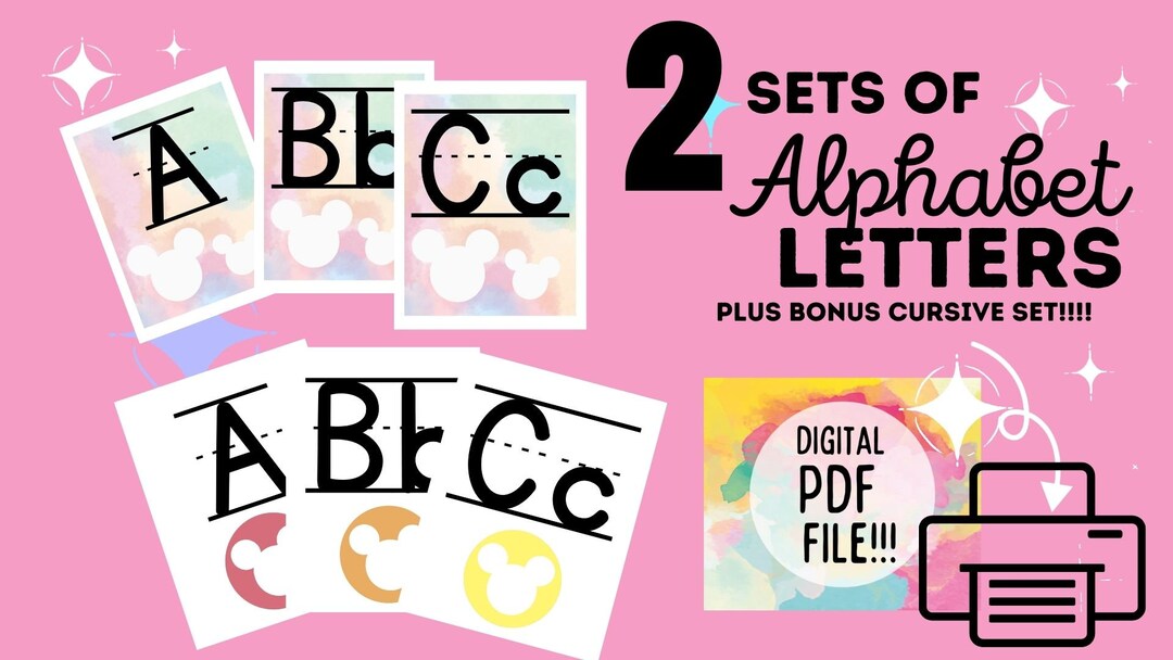 Magical Mickey Classroom Posters - Alphabet Cards - Classroom Decor - 2 ...