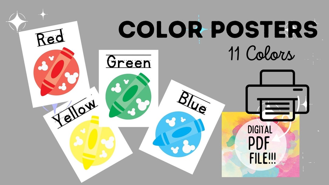 Magical Mickey Classroom Color Posters - Cards - Classroom Decor ...