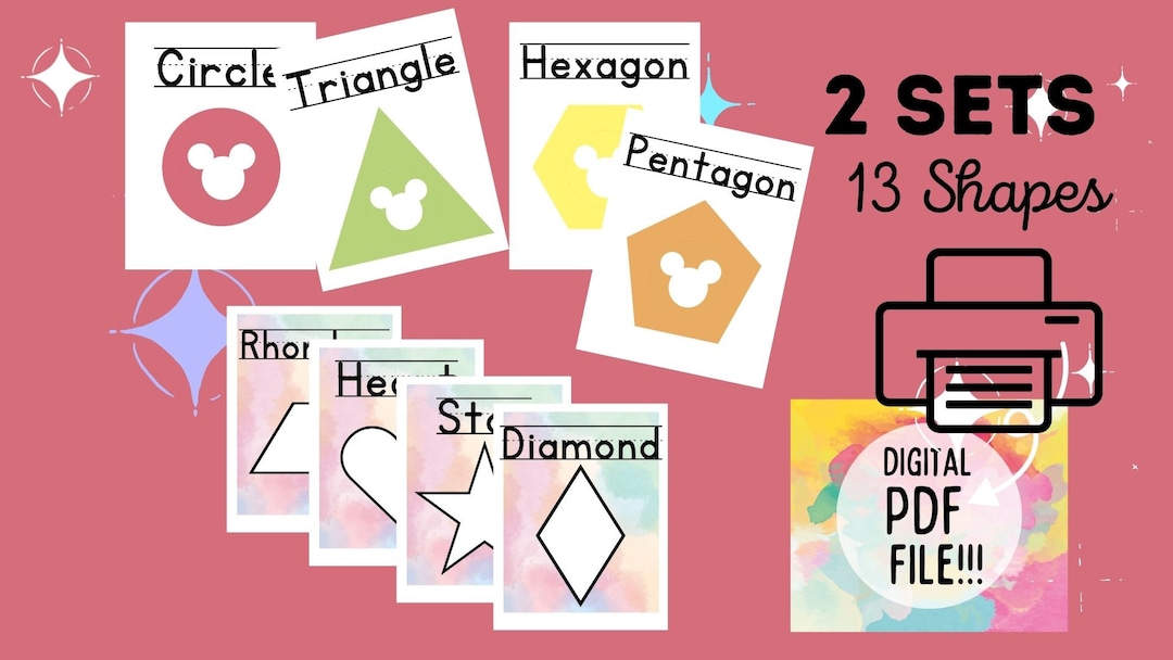 Magical Mickey Classroom Posters - Shape Cards - Classroom Decor - 2 ...