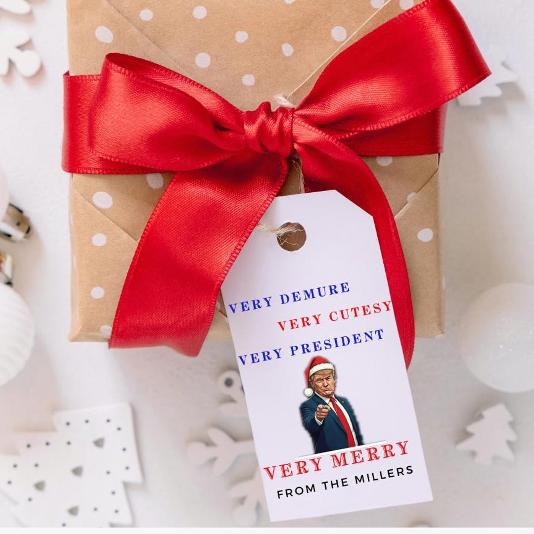 Gift Tags, MAGA Christmas Tags, Printed Holiday Tag, Editable Christmas ...