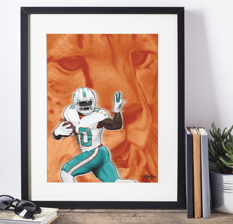 Tyreek Hill Fine Art Unframed Poster. Fins Up! - Etsy