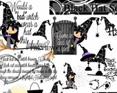 Items similar to Black Hat witch Society Make your own Halloween party ...