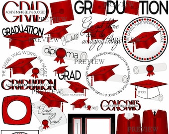 Red Black Graduation - Etsy