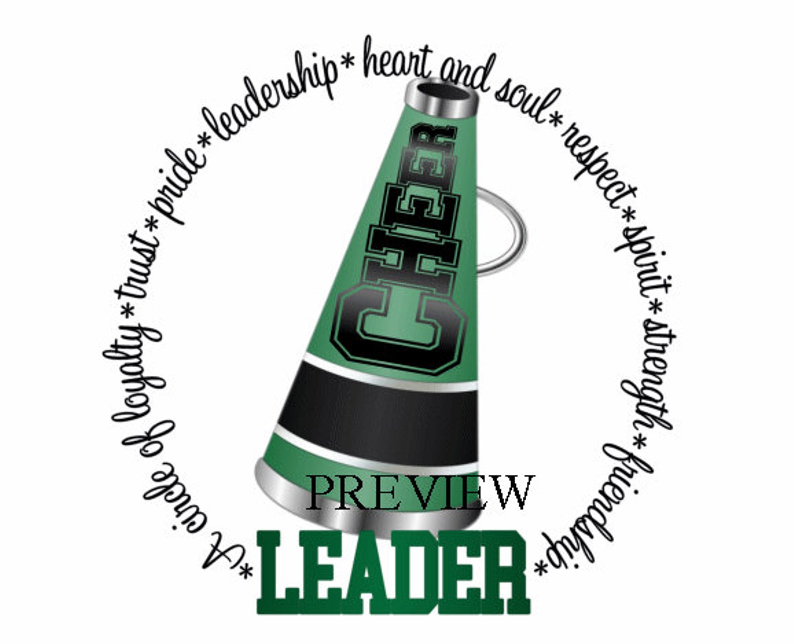 Cheerleader Clip Art, MANY COLORS, Green Black Cheer Clipart ...