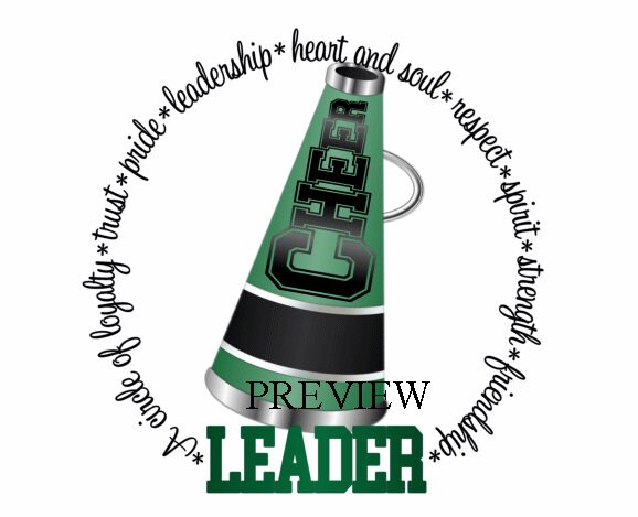 Cheerleader Clip Art, MANY COLORS, Green Black Cheer Clipart ...