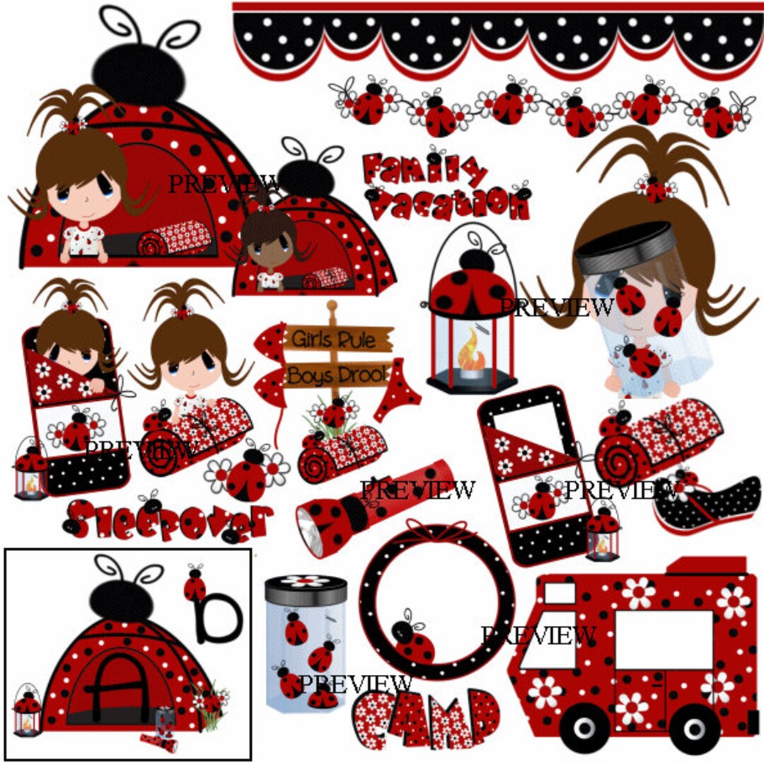 Sleepover and Camping Ladybug Collection From J.rett Graphics - Etsy