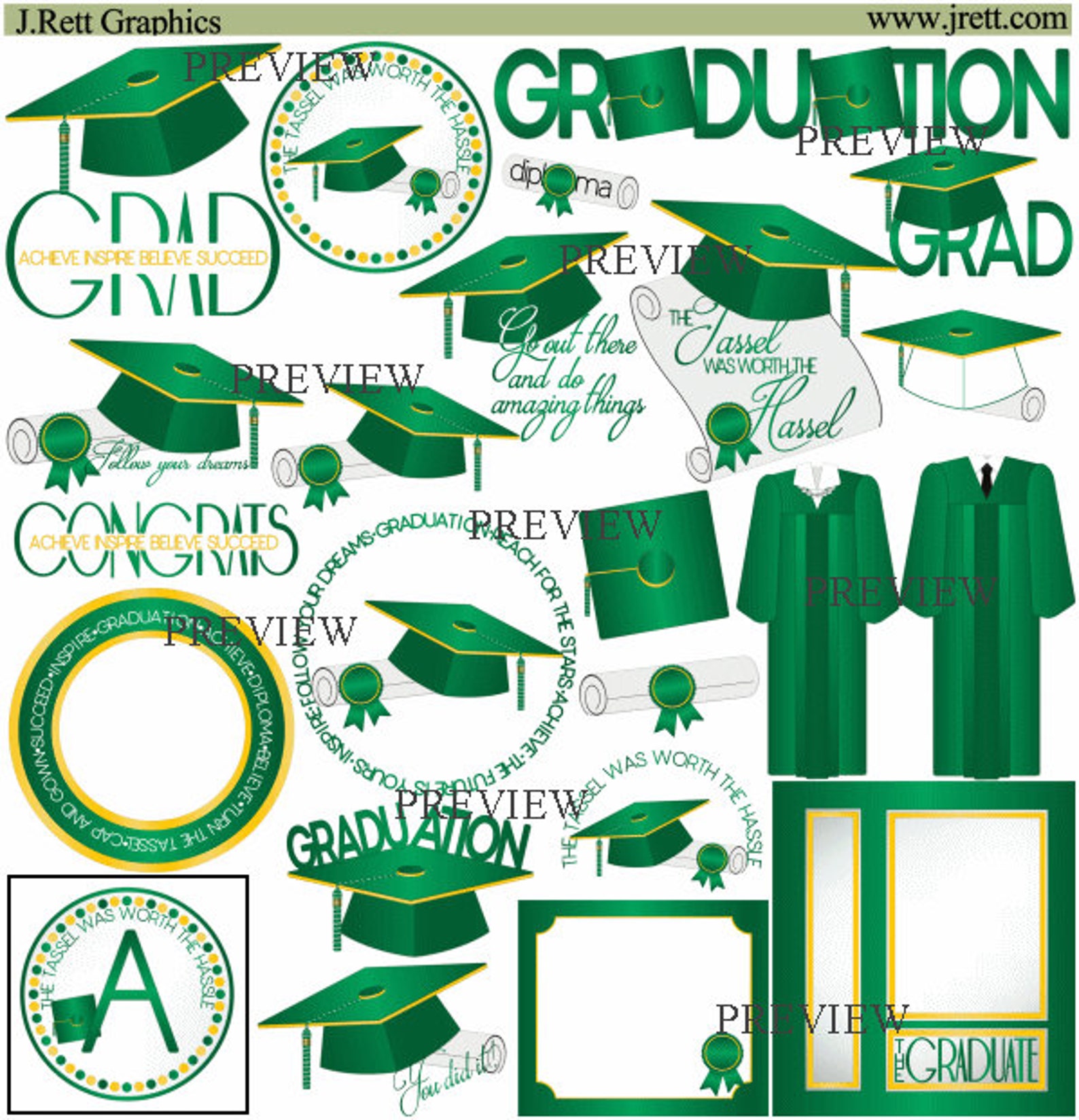 Graduation jaune vert des cliparts, plus de couleurs, pompon clip art ...