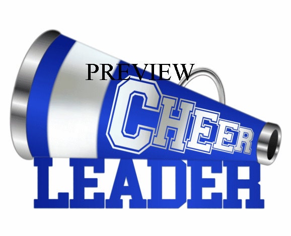 Cheerleader Megaphone Clip Art, MANY COLORS, Royal Blue White Cheer ...