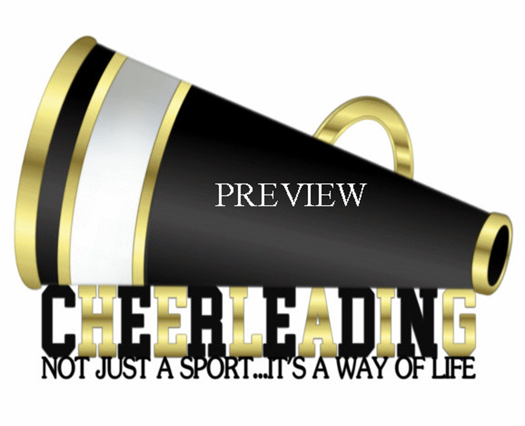 Cheerleading Megaphone Clip Art, MANY COLORS, Black Gold Cheer Clipart ...