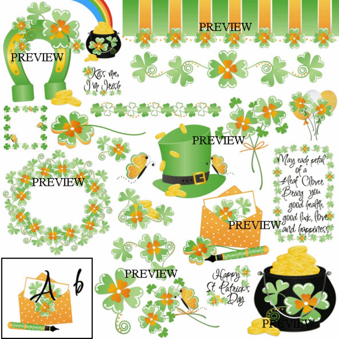 St. Patricks Day Clipart MORE STYLES Make Your Own DIY Party Kits ...