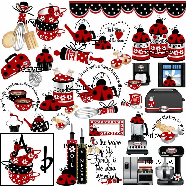 Kitchen Clip Art, Cute Ladybug Clip Art, Party Clipart, Ladybug ...