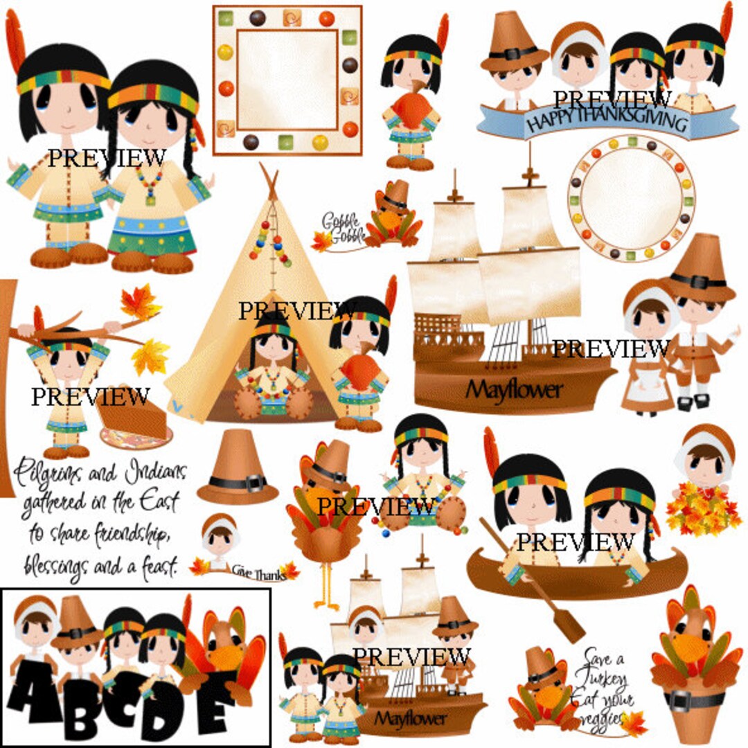 Mayflower Pilgrims Clipart Image
