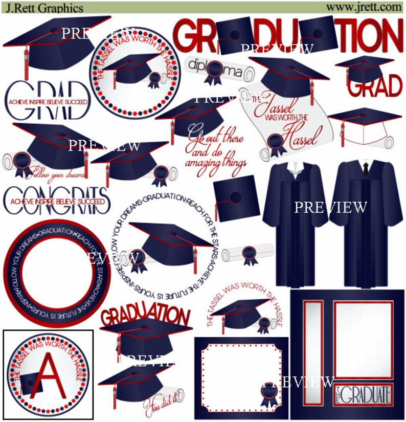 Navy Graduation Clipart More Colors Blue Red Cap And Tassel Clip Art