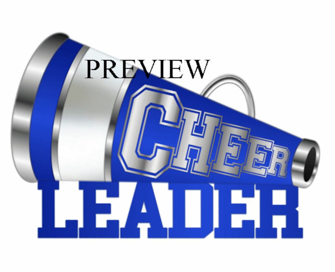 Cheerleader Megaphone Clip Art, MANY COLORS, Royal Blue Silver Cheer ...