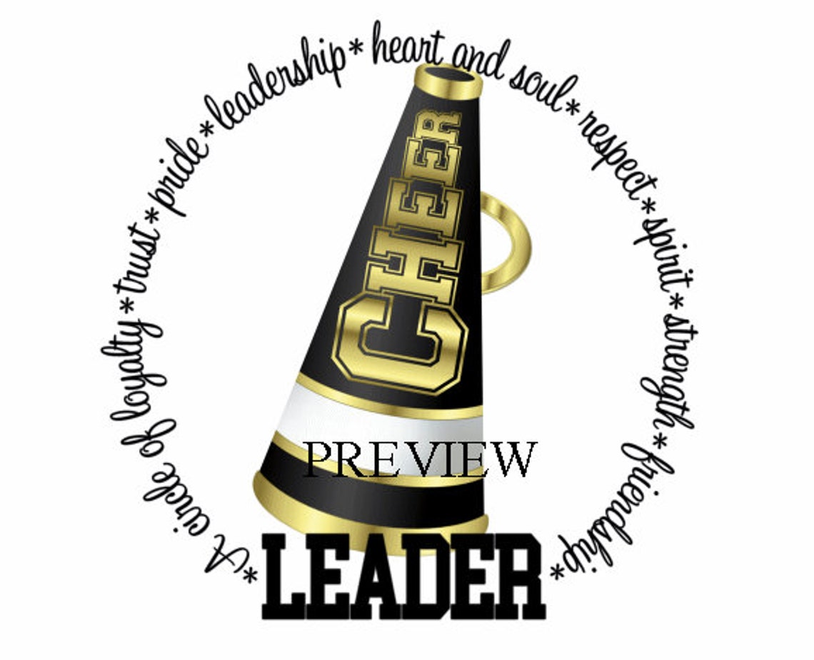 Cheerleader Clip Art, MANY COLORS, Black Gold Cheer Clipart ...