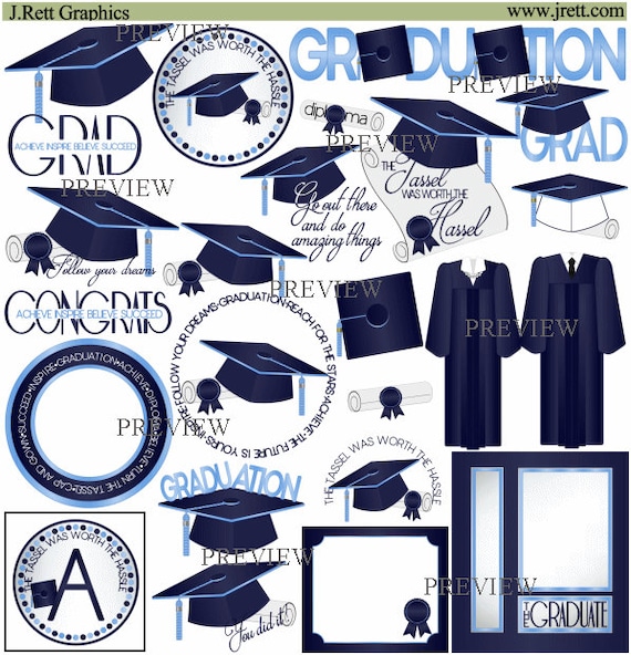 Blue Graduation Clipart MORE COLORS Navy Light Blue Tassel - Etsy