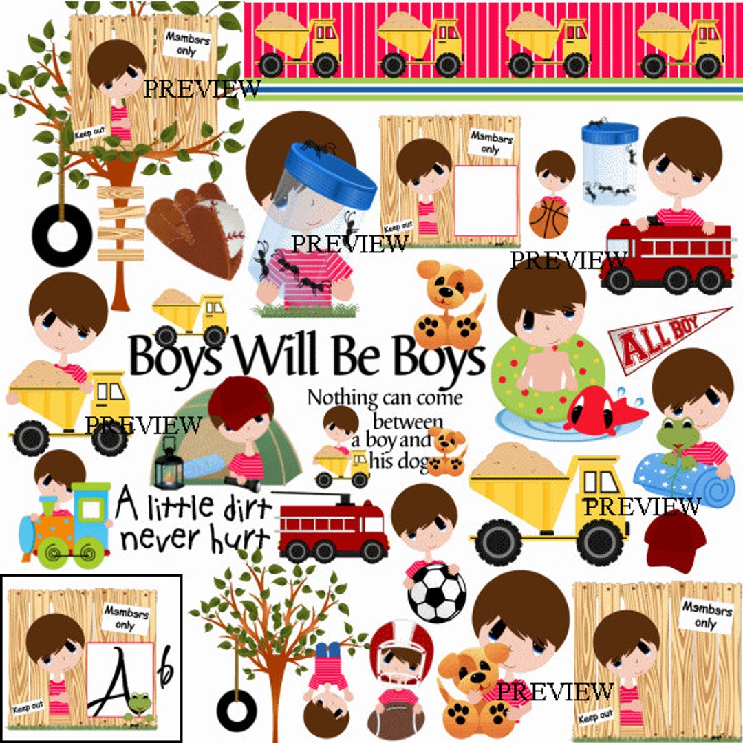 Cute Boy Clip Art, Little Boy Clipart, Adorable Boy Graphics, Party ...