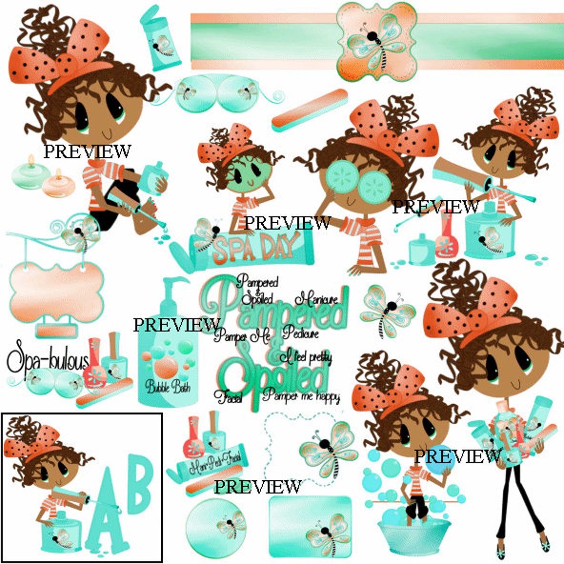 Spa Clip Art, Cute Spa Day Clipart, Spa Graphics, Manicure Clip Art ...