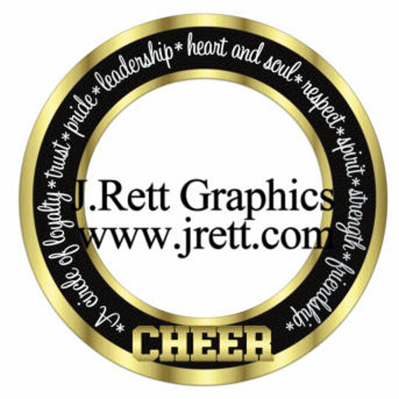 Cheer Clip Art, MORE COLORS, 50+ Graphics, Black Gold Cheerleader Clip ...