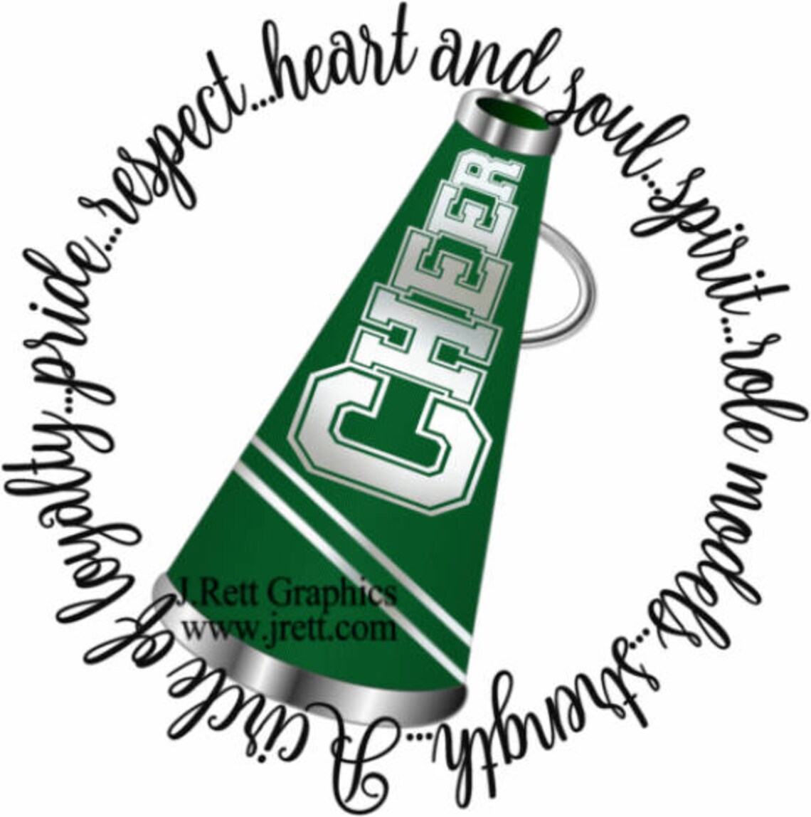 Cheer Clip Art, MORE COLORS, 50+ Graphics, Black Green Cheerleader ...