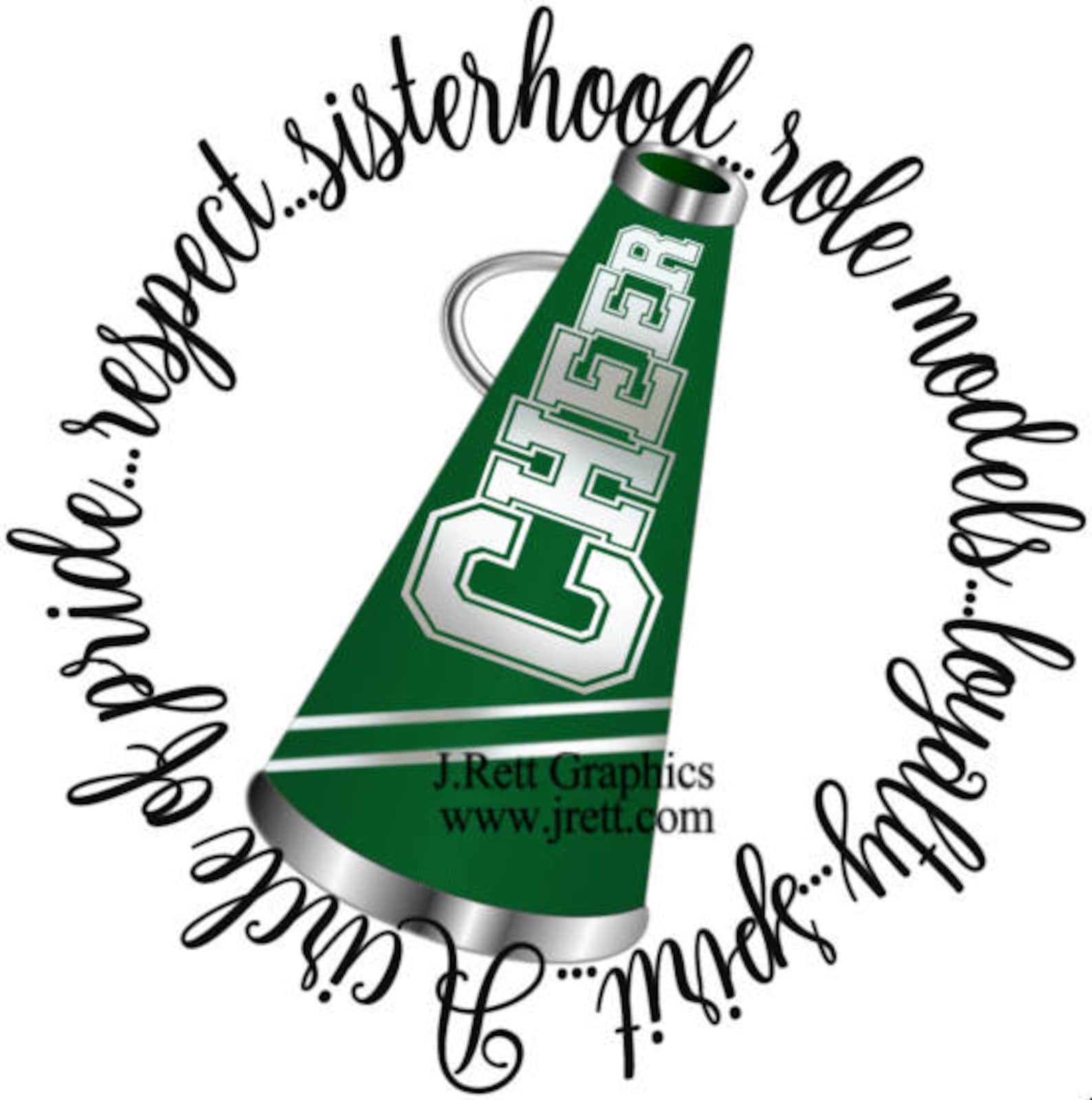 Cheer Clipart, MORE COLORS, 50+ Graphics, Green White Cheer Clip Art ...