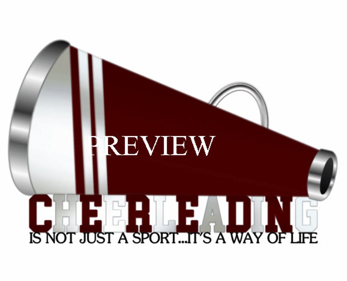Cheerleading Megaphone Clip Art, MANY COLORS, Maroon White Cheer ...