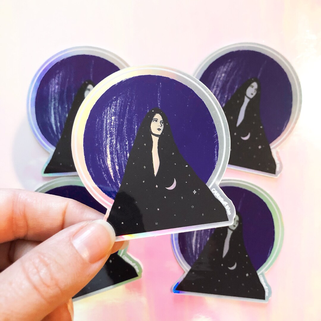 Holographic Moon Goddess Sticker - Etsy