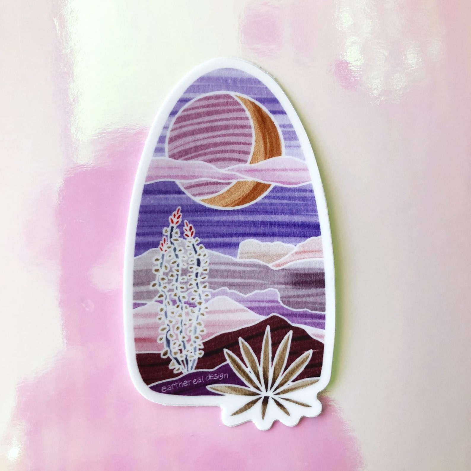 West Texas Desert Moon Vinyl Sticker - Etsy