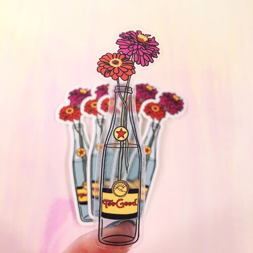 Topo Chico Zinnia Clear Sticker - Etsy