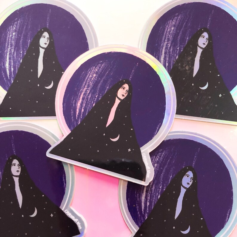 Holographic Moon Goddess Sticker - Etsy