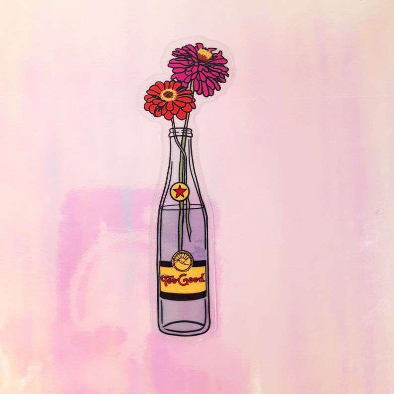 Topo Chico Zinnia Clear Sticker | Etsy