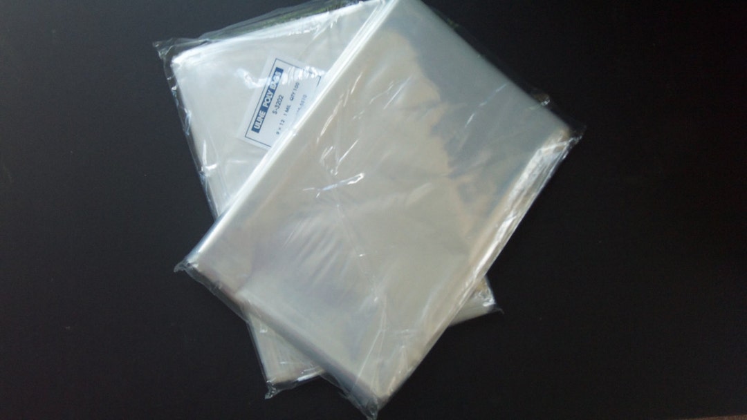 100 Clear Clear Poly Bags Large Plastic 1 Mil Flat Open Top, Packing ...
