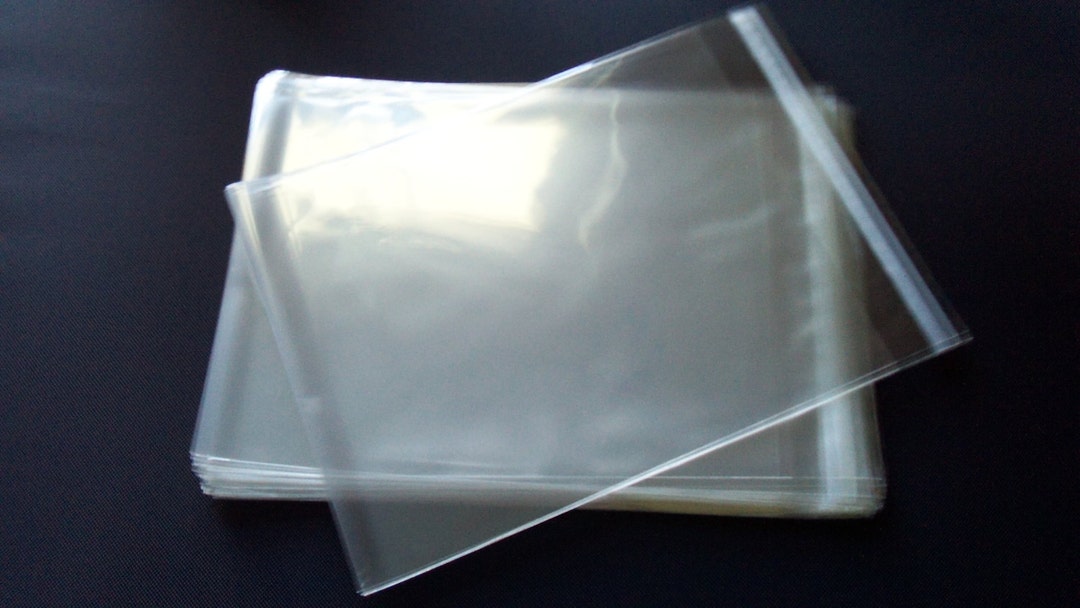 100 8 1/4 X 10 1/8 Inch Resealable Cello Plastic Bags Sleeves Crystal ...