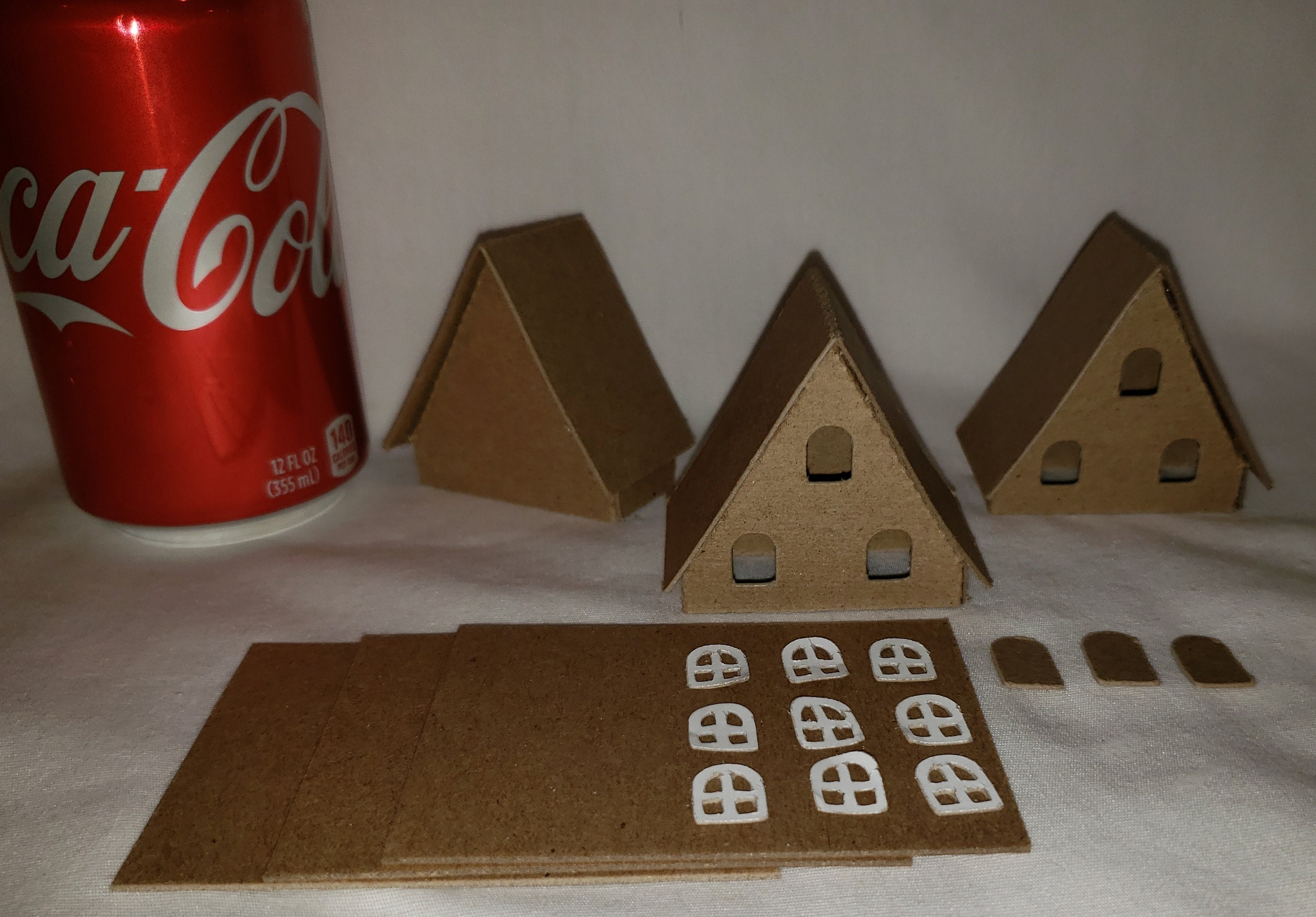 Mini A-frame Houses- Set of 3 Putz Style DIY Cardboard Houses - Etsy
