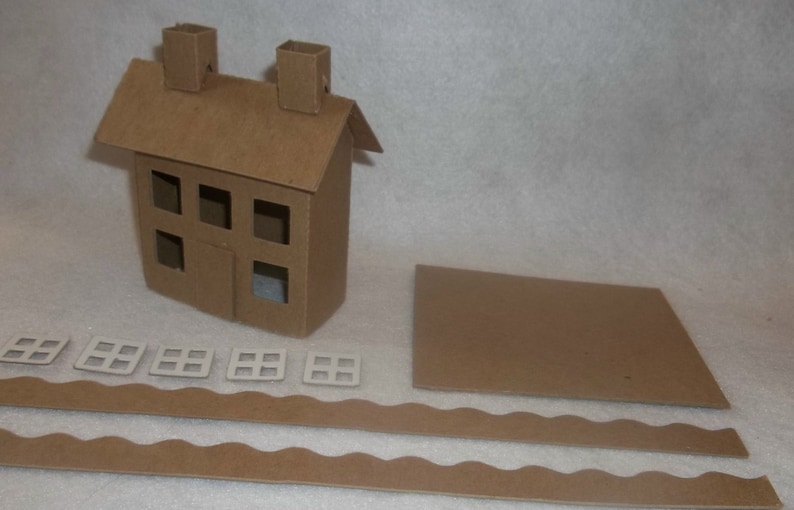 Putz Style House- COLONIAL HOUSE-DIY Little Village Cardboard House - Etsy