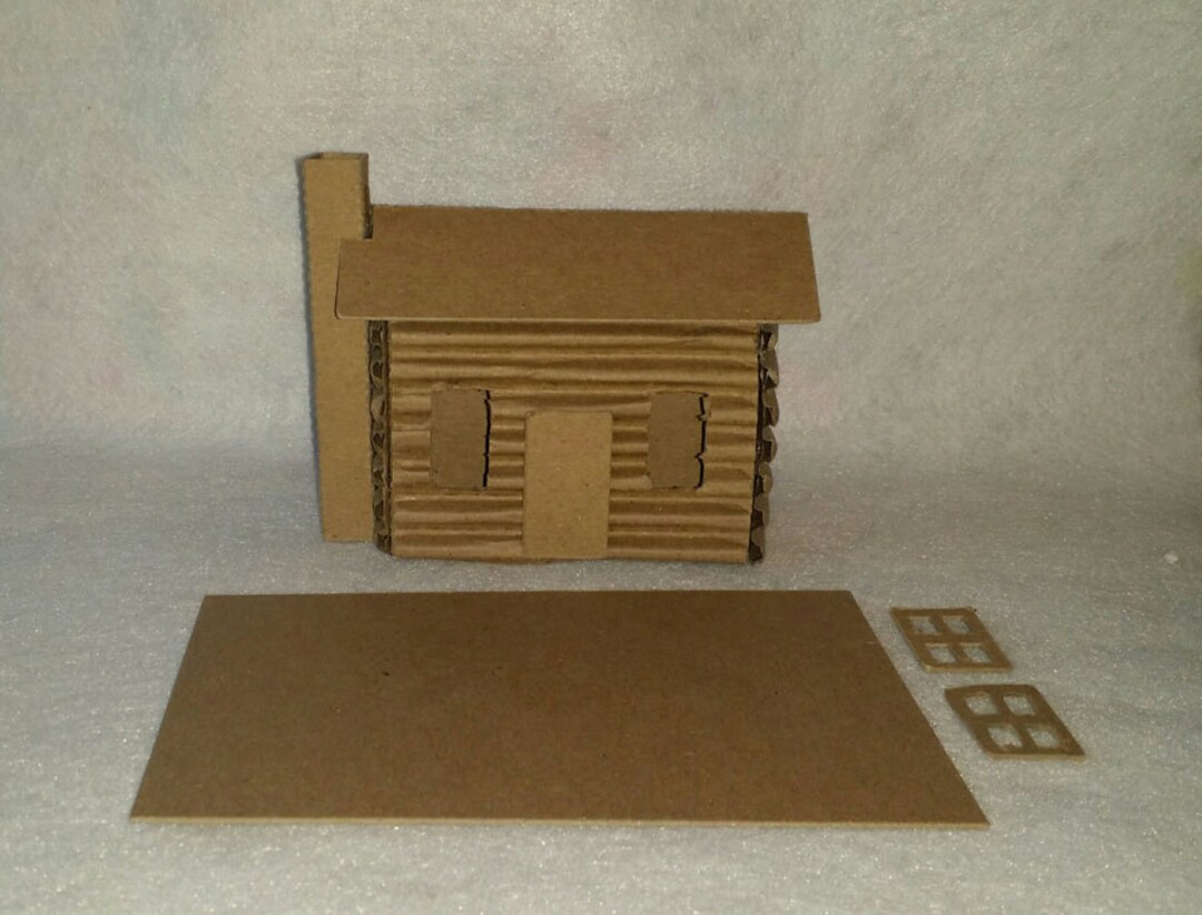 Little Village Cardboard Putz Style Log Cabin - Etsy