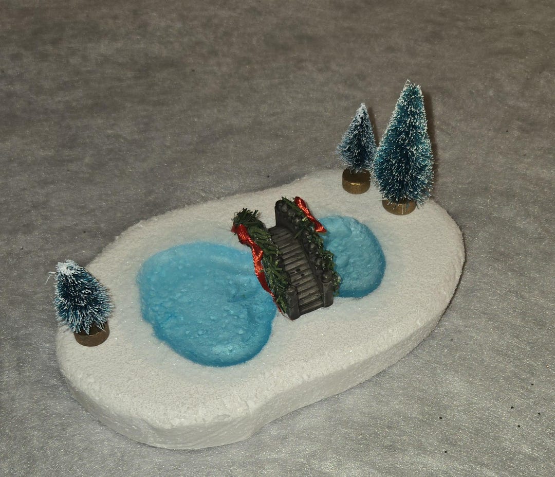 Pond With Bridge for Village Displays- Styrofoam - Etsy