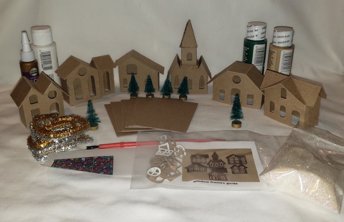 Putz Style 6 Mini Vintage Houses DIY Complete Kit - Etsy