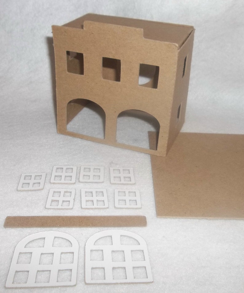 DIY Cardboard Putz Style Houses Fire Station - Etsy