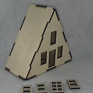 WOODEN A-frame House and Chalet- Paint & Decorate Your Own Village ...