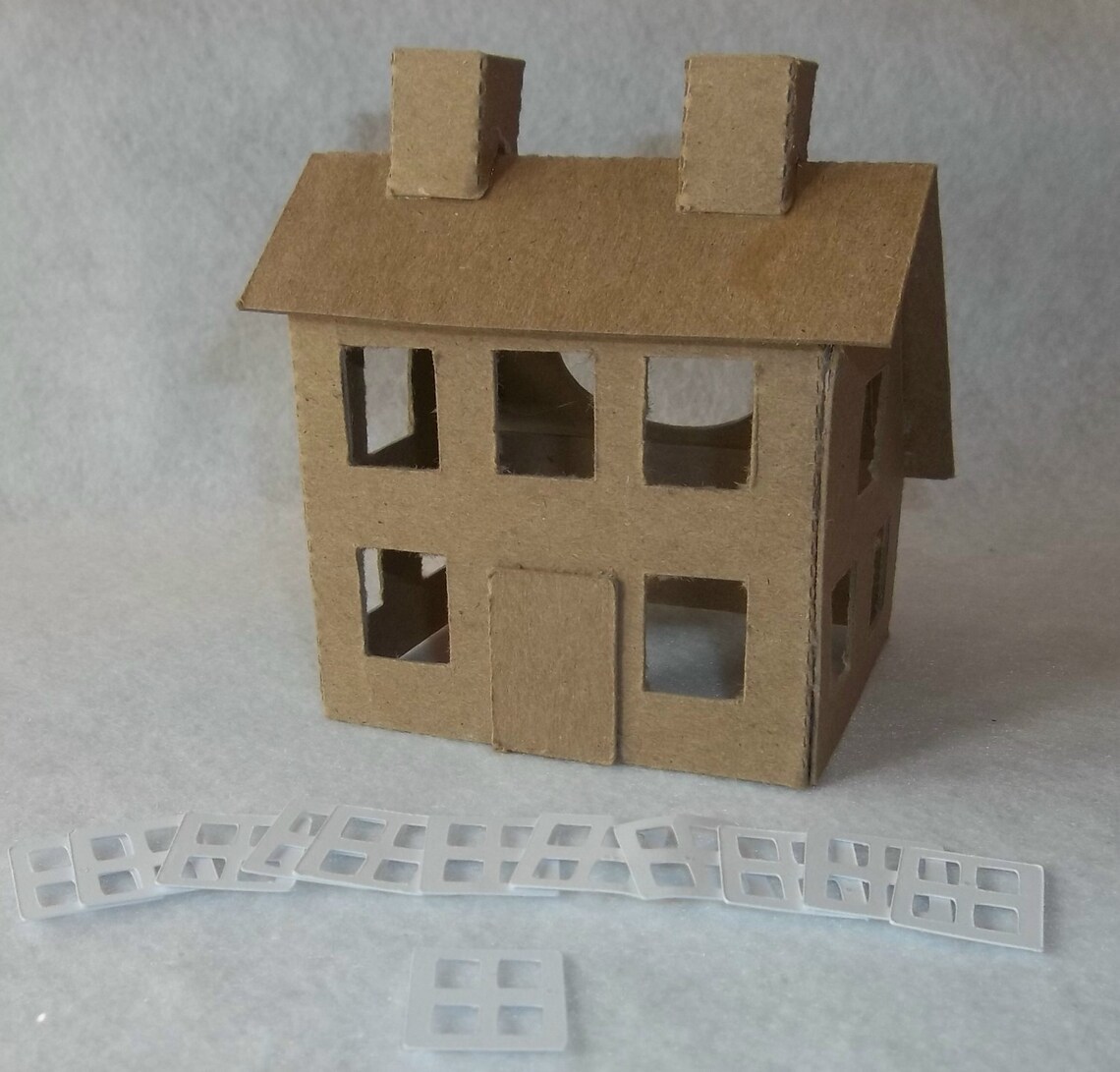 Putz Style House- SALTBOX HOUSE-DIY Little Village Cardboard House - Etsy