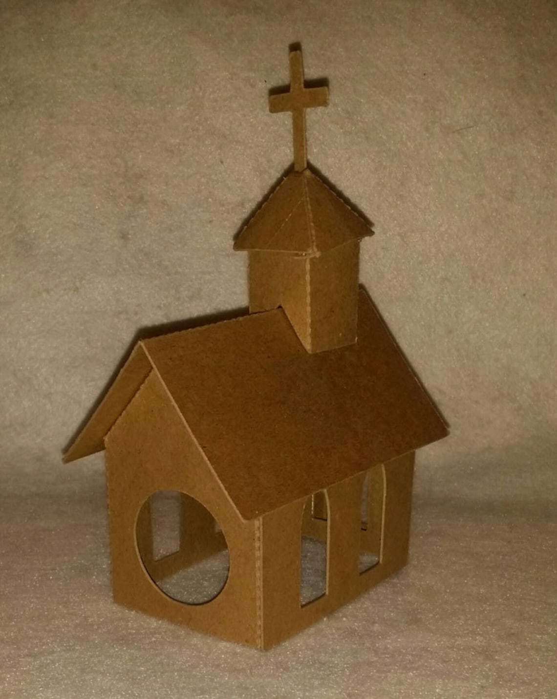 Cardboard CHURCH Assembled- Paint & Decorate Your Own Putz House ...
