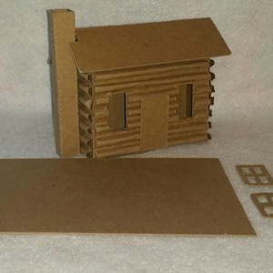Little Village Cardboard Putz Style Log Cabin - Etsy