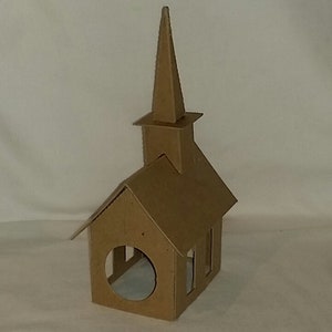 Church With Steeple -DIY - Putz Style Cardboard Church - Etsy