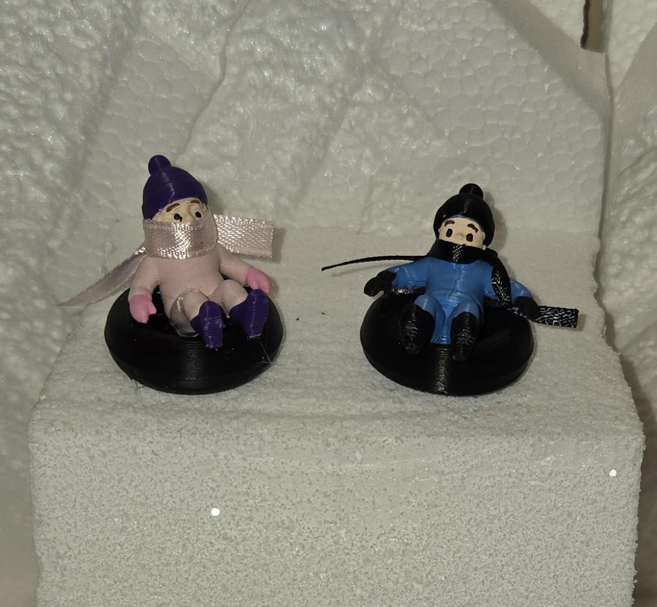 Mini Snowboarder/sledder/snow Tuber- Great for Christmas Villages! - Etsy