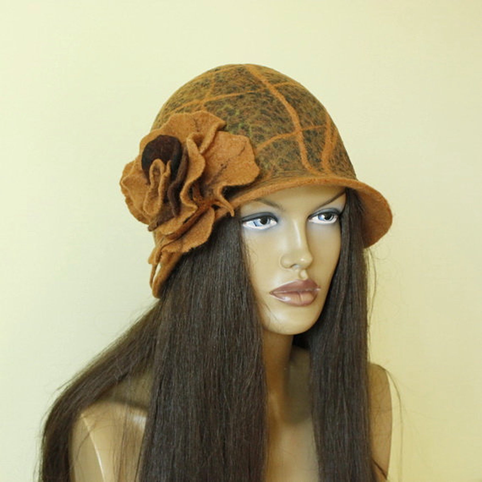 Ruddy Brown Color Hat Felted // Size 23 Inches // Camel and Brown ...