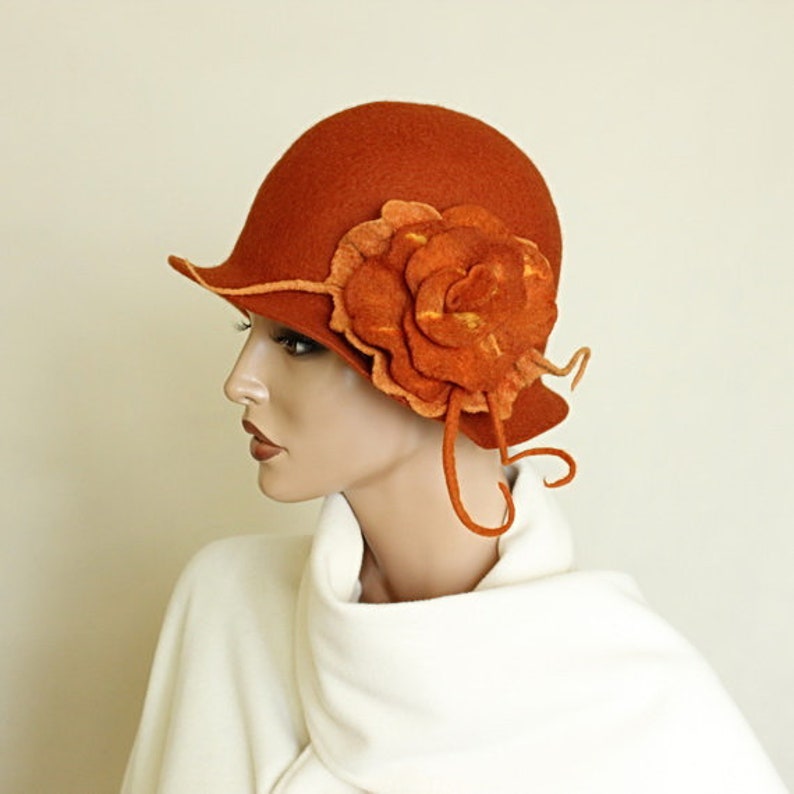 Rust Color Hat // Mahogany Hat Felted // Mahogany Hat // Size - Etsy