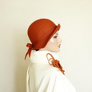 Rust Color Hat Mahogany Hat Felted Mahogany Hat Size 22 Inches Mahogany ...